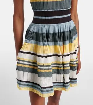 Alaïa Knitted Striped Minidress - Multicoloured