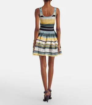 Alaïa Knitted Striped Minidress - Multicoloured