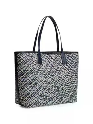 Tommy Hilfiger Monogram Logo Plaque Tote Bag