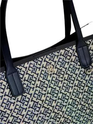Tommy Hilfiger Monogram Logo Plaque Tote Bag