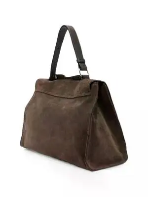 SOMMET Large Suede Tote Bag - Brown