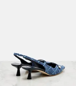 JIMMY CHOO Amita Denim Slingback Pumps - Blue