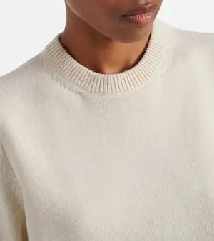 Alaïa Cropped Cashmere And Wool-blend Sweater - White