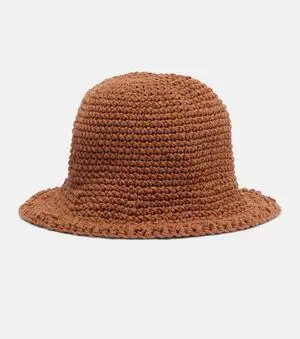 Magda Butrym Crochet Cotton Bucket Hat - Brown