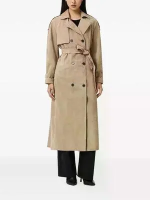 ALLSAINTS Reed Double-breasted Suede Trench Coat