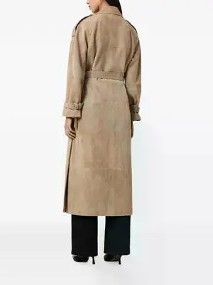 ALLSAINTS Reed Double-breasted Suede Trench Coat