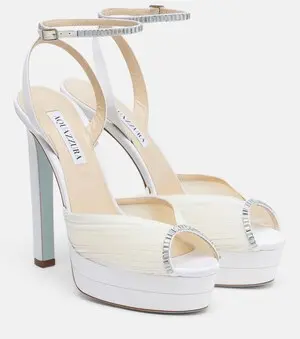 AQUAZZURA Embellished Platform Sandals - White