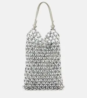 Staud Karla Beaded Top-handle Bag - Silver