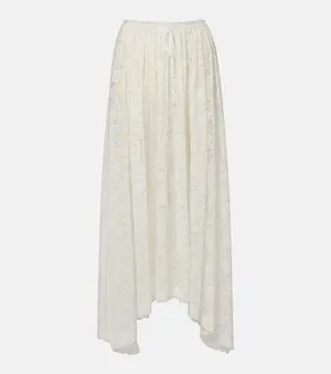 DÔEN Zinnia Asymmetric Lace Skirt - White