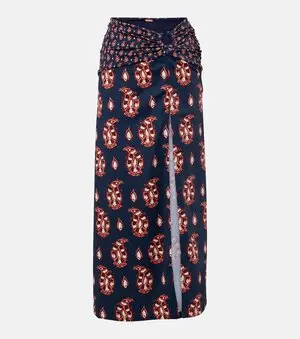 Johanna Ortiz Printed Maxi Skirt - Blue