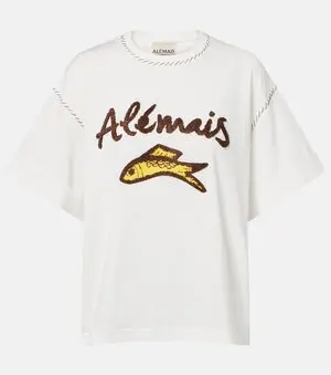 ALEMAIS Embroidered Cotton T-shirt - White