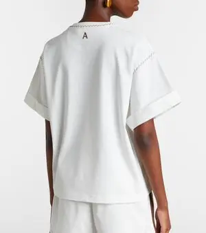 ALEMAIS Embroidered Cotton T-shirt - White