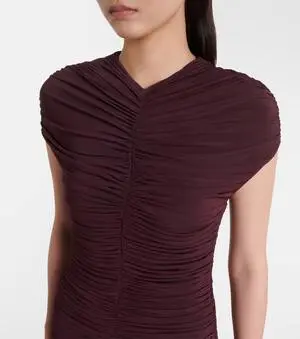 Tove Avita Ruched Jersey Maxi Dress - Purple