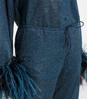 Oseree Lumière Plumage Wide-leg Pants - Blue