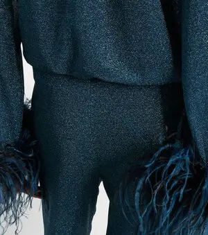 Oseree Lumière Plumage Wide-leg Pants - Blue