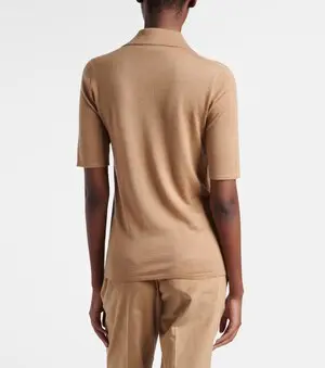 Gabriela Hearst Cascius Cashmere And Silk Polo Shirt - Brown