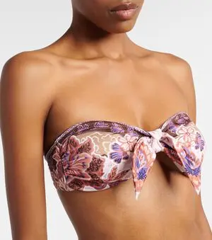 ALEXANDRA MIRO Savannah Printed Bandeau Bikini Top