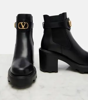 Valentino Garavani Beatle Vlogo Leather Ankle Boots