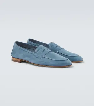 Frescobol Carioca Leme Suede Penny Loafers - Blue
