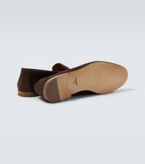 Frescobol Carioca Leme Suede Penny Loafers - Brown