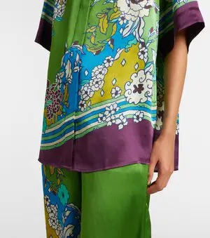 ALEMAIS Nanci Printed Silk Satin Shirt - Multicoloured