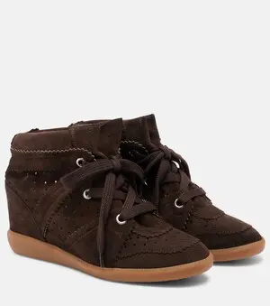 Isabel Marant Étoile Bobby Suede Wedge Sneakers - Brown