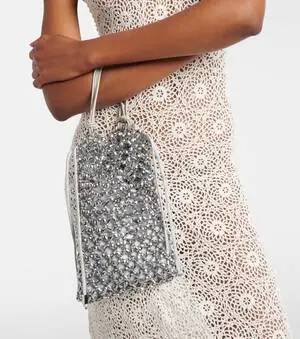 Staud Karla Beaded Top-handle Bag - Silver