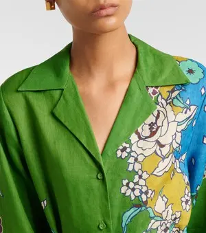 ALEMAIS Nanci Printed Linen Shirt Dress