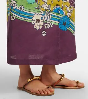ALEMAIS Nanci Printed Linen Shirt Dress