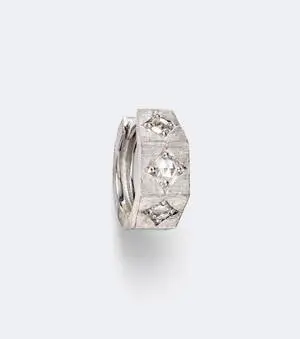 MARIE LICHTENBERG 18kt White Gold Diamond Hoop Earring - Silver