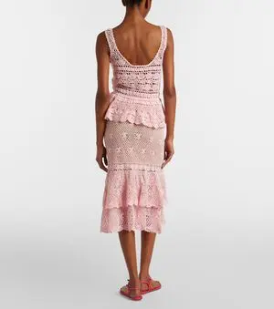 Anna Kosturova Florence Crochet Midi Skirt