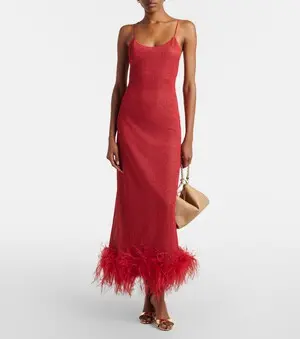 Oseree Lumiere Plumage Maxi Dress