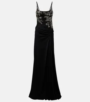 Alexander McQueen Draped Embellished Gown