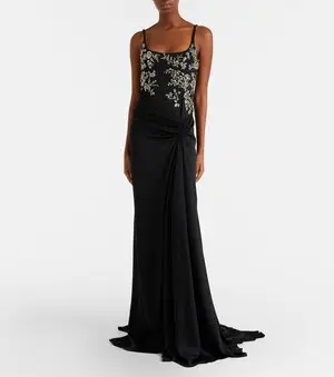 Alexander McQueen Draped Embellished Gown