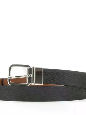 GIANNI CHIARINI Reversible Leather Belt With Silver-tone Buckle