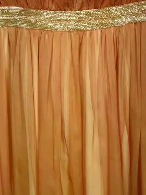 Alberta Ferretti Pleated Cape-sleeve Maxi Dress