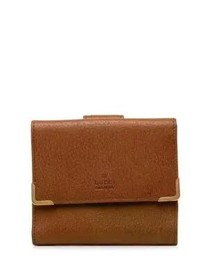 Gucci 2000-2015 Calfskin French Flap Wallet Small Wallets - Brown