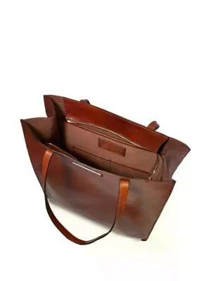 THE BRIDGE Leather Tote Bag - Brown