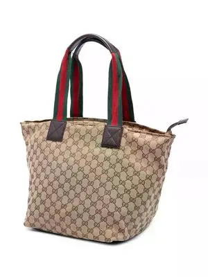 Gucci Gg Canvas Web Tote Bag