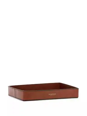 THE BRIDGE Leather Tray - Brown