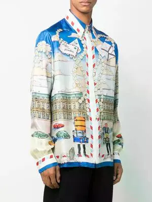 Casablanca Graphic-print Silk Shirt