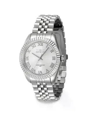 INVICTA Specialty 36mm Fluted Bezel Watch - Silver