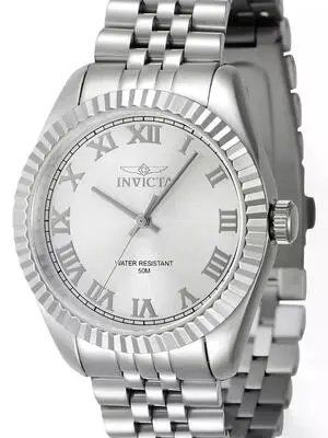INVICTA Specialty 36mm Fluted Bezel Watch With Roman Numeral Indices - Silver