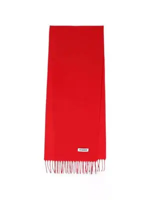 JIL SANDER Fringed-edge Scarf - Red