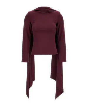 ROTATE BY BIRGER CHRISTENSEN Long-sleeved Top With Scarf Detail - Red