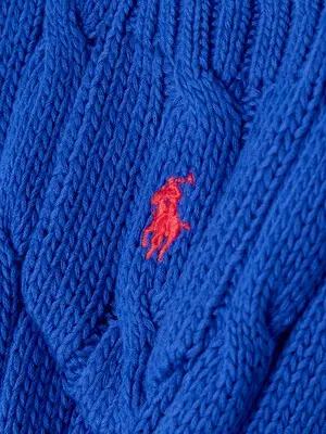 Polo Ralph Lauren Cable-knit Crewneck Top With Embroidered Logo