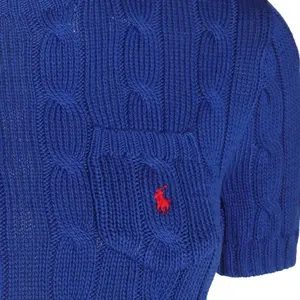 Polo Ralph Lauren Cable-knit Crewneck Top With Embroidered Logo