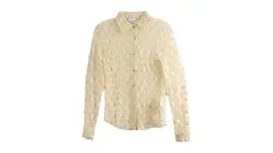 Dries Van Noten Large Polka Dot Mesh Shirt - Ecru