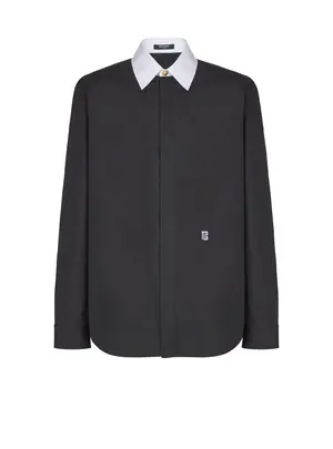 Balmain Pb Two-tone Poplin Shirt - Black