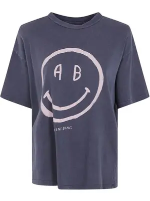 ANINE BING T-shirt Stampa Smiley "cade - Gray